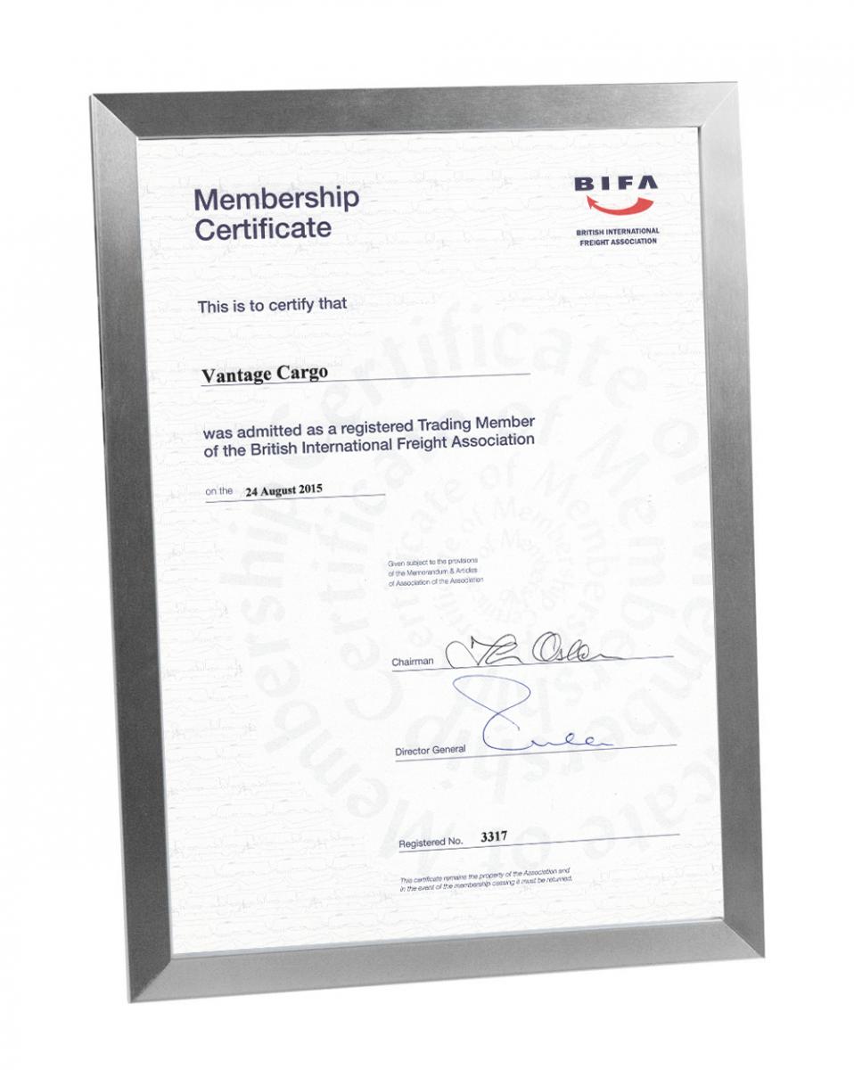 VANTAGE CARGO, UK, joins The British International Freight Association ...